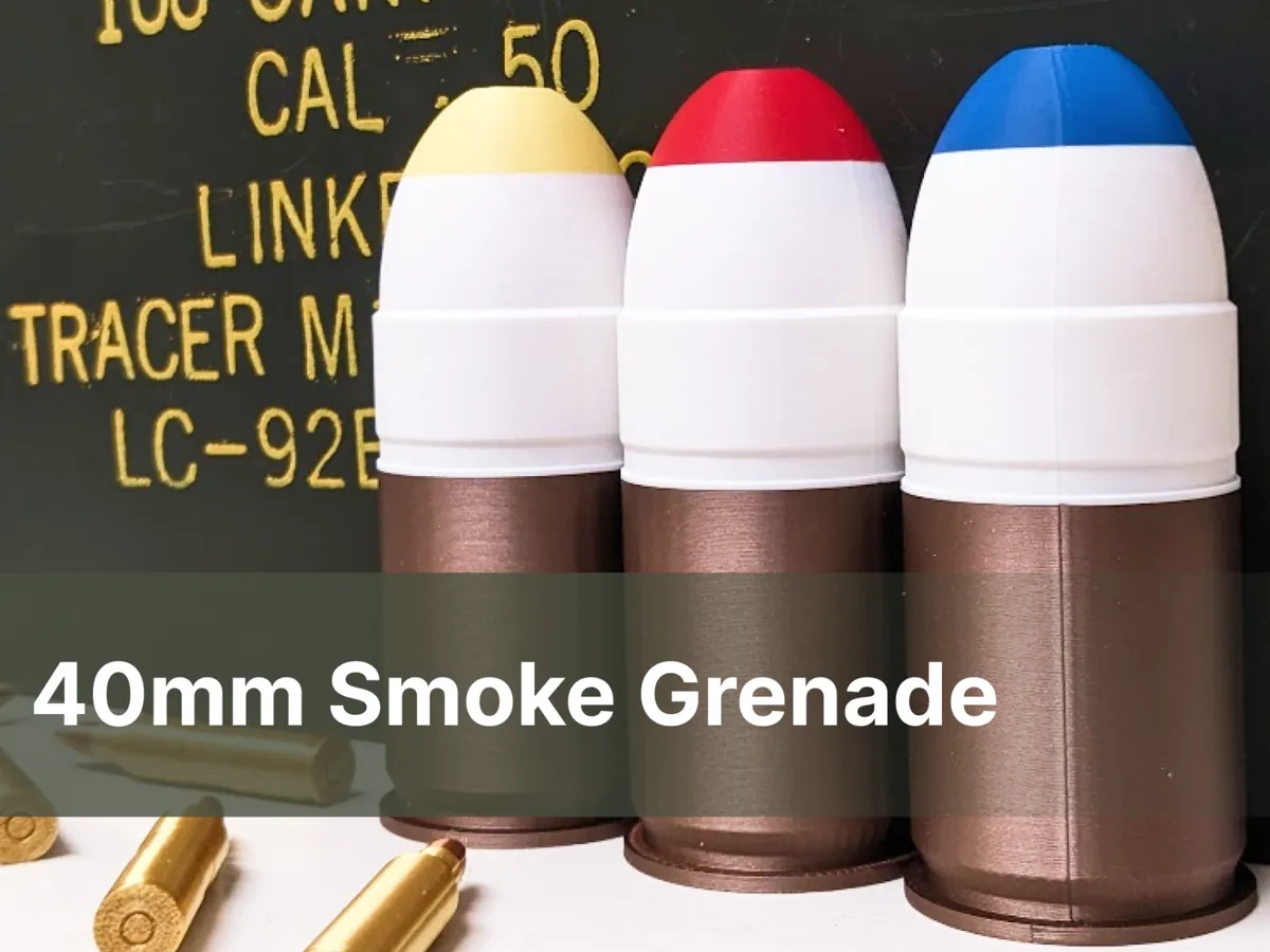 40mm Smoke Grenade Launcher Round | Print in Place - Free 3D Print ...