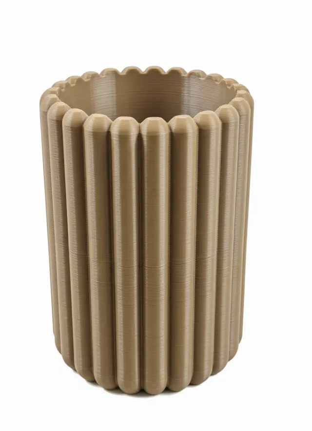 Groove & Grow: Minimalist Ribbed Planter - Free 3D Print Model - MakerWorld