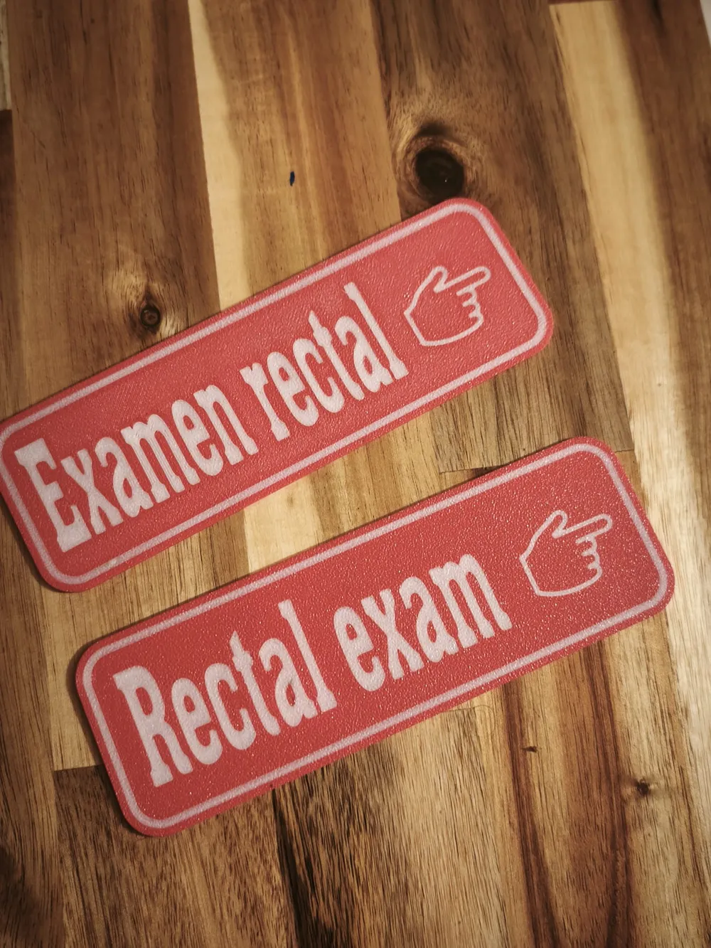 Señal de examen rectal (ing y fr) - Modelo de impresión 3D gratuito ...