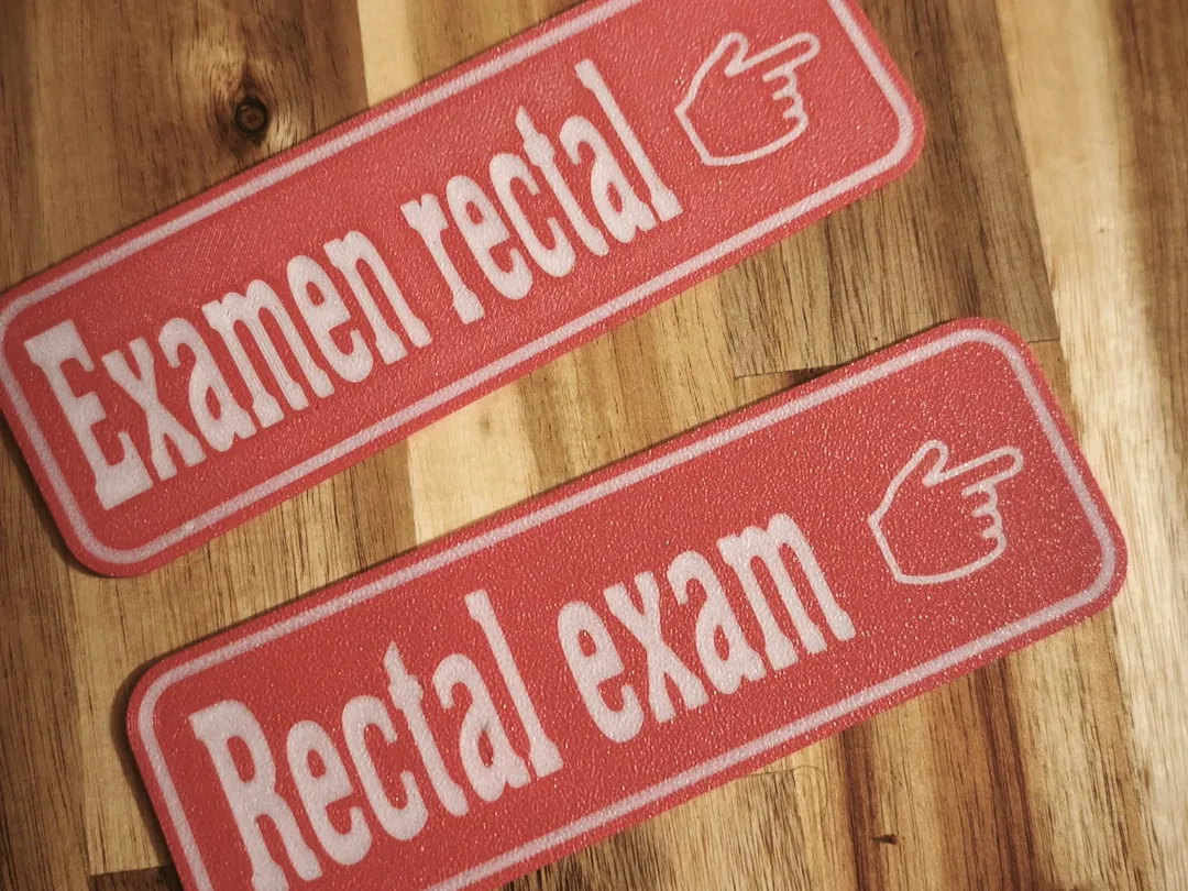 Señal de examen rectal (ing y fr) - Modelo de impresión 3D gratuito ...