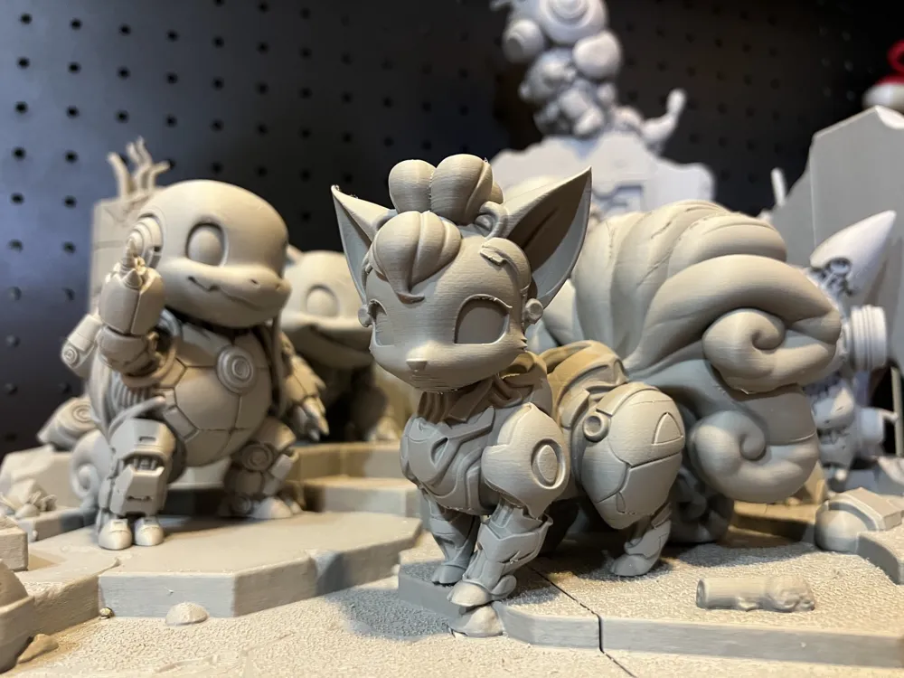 Mecha Pokemon Series Vulpix Mecha Flame Cub Statue - Free 3D Print ...