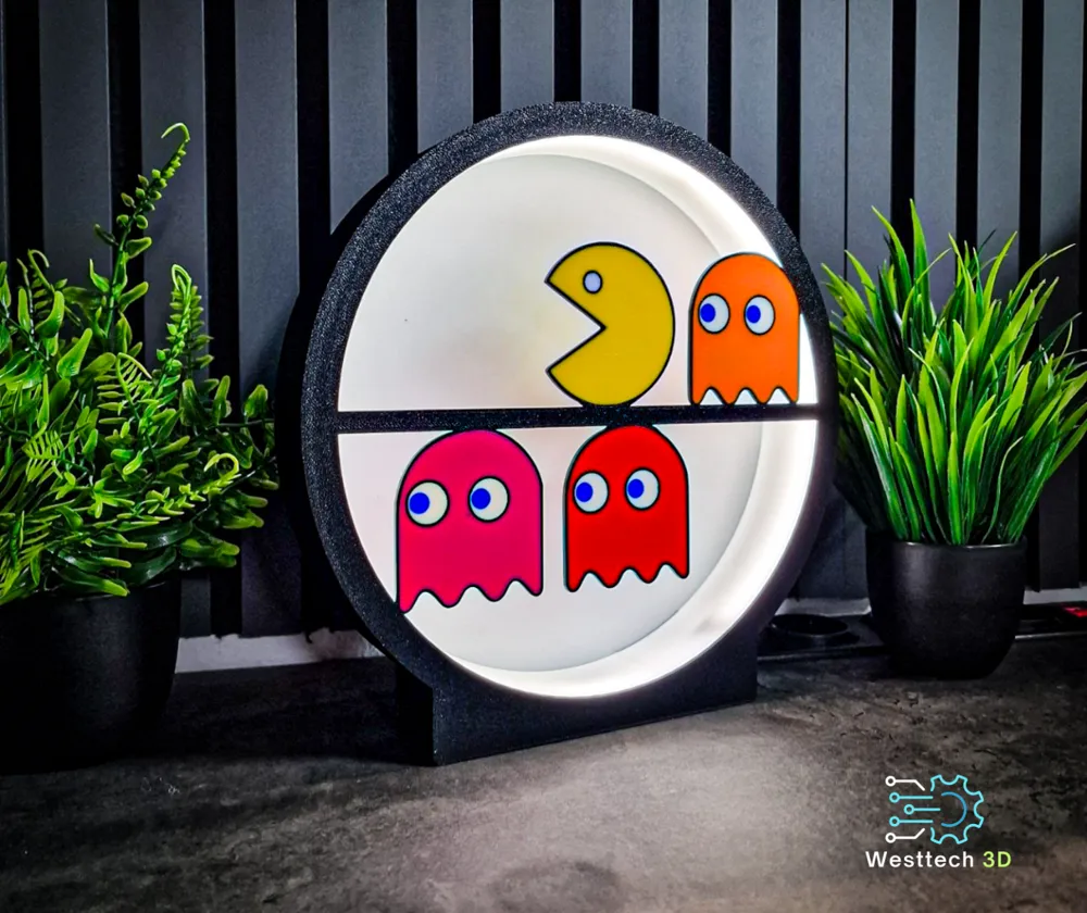 PAC-MAN LED Lamp by Westtech 3D MakerWorld: Download Free 3D Models