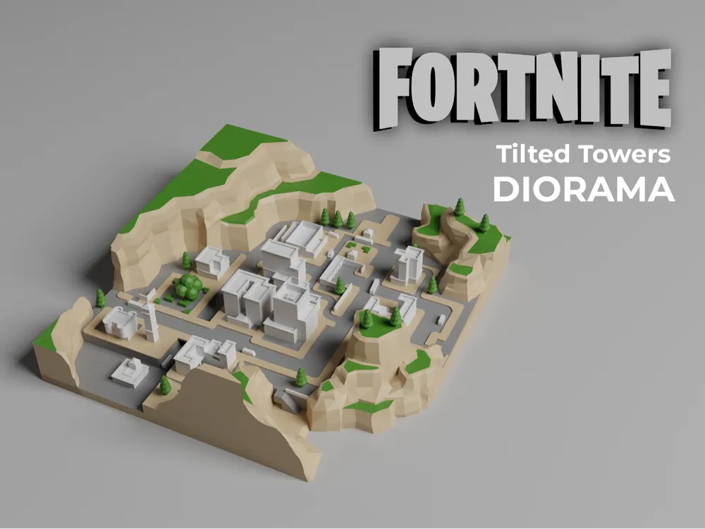 Fortnite Tilte Towers - Diorama - Free 3D Print Model - MakerWorld