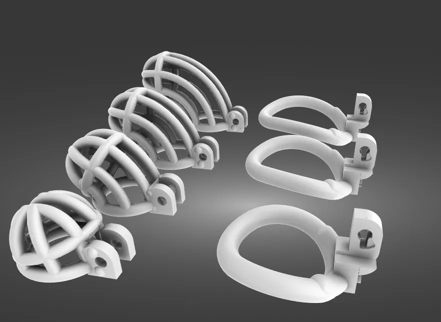 Chastity Cage Set (Free Custom Sizing Support) - Free 3D Print Model ...