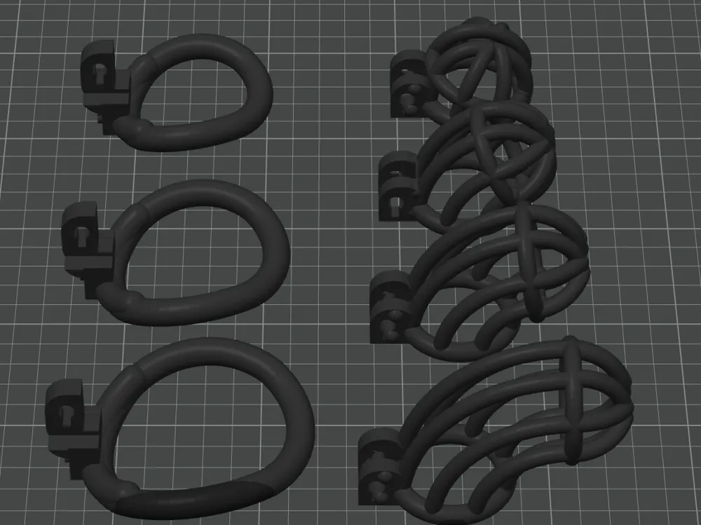 Chastity Cage Set (Free Custom Sizing Support) - Free 3D Print Model ...