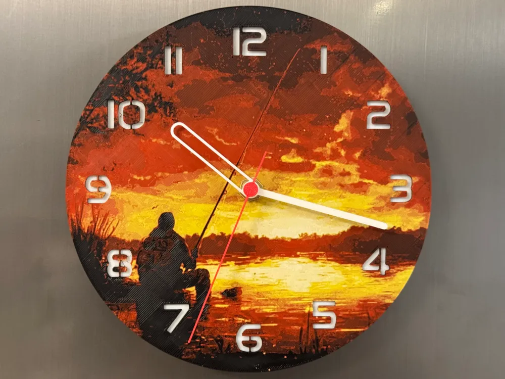wall / desk clock Fishermen in the sunset by cP3D MakerWorld: Download ...