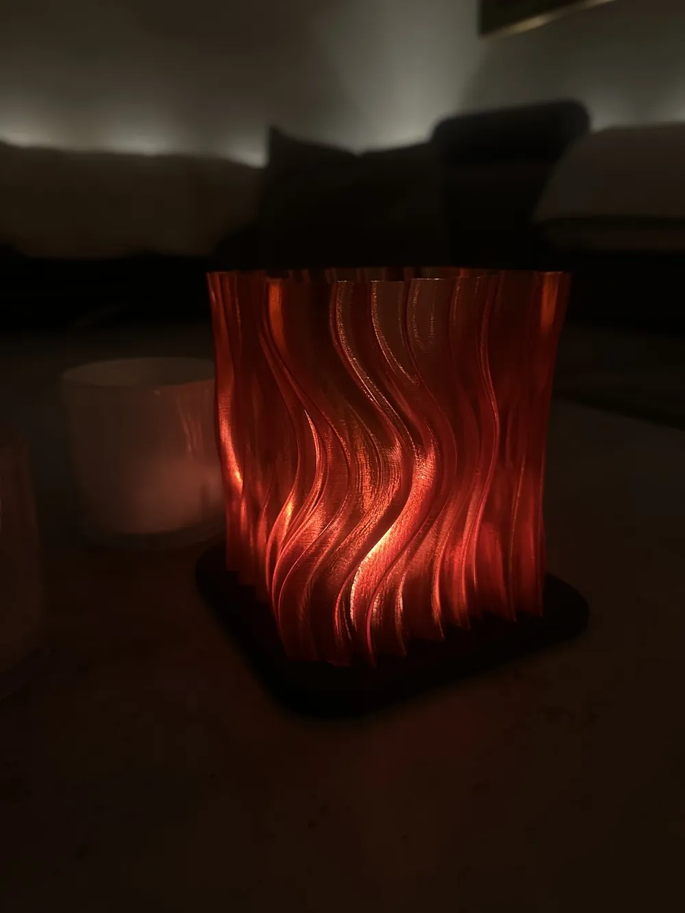Square Fire - Vase Lamp - Free 3D Print Model - MakerWorld
