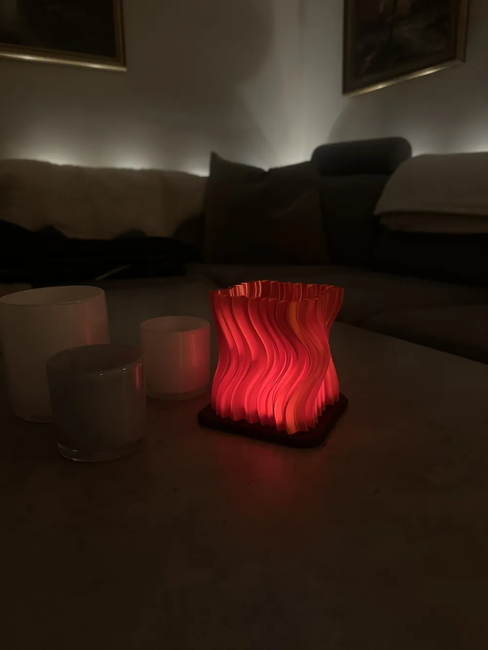 Square Fire - Vase Lamp - Free 3D Print Model - MakerWorld