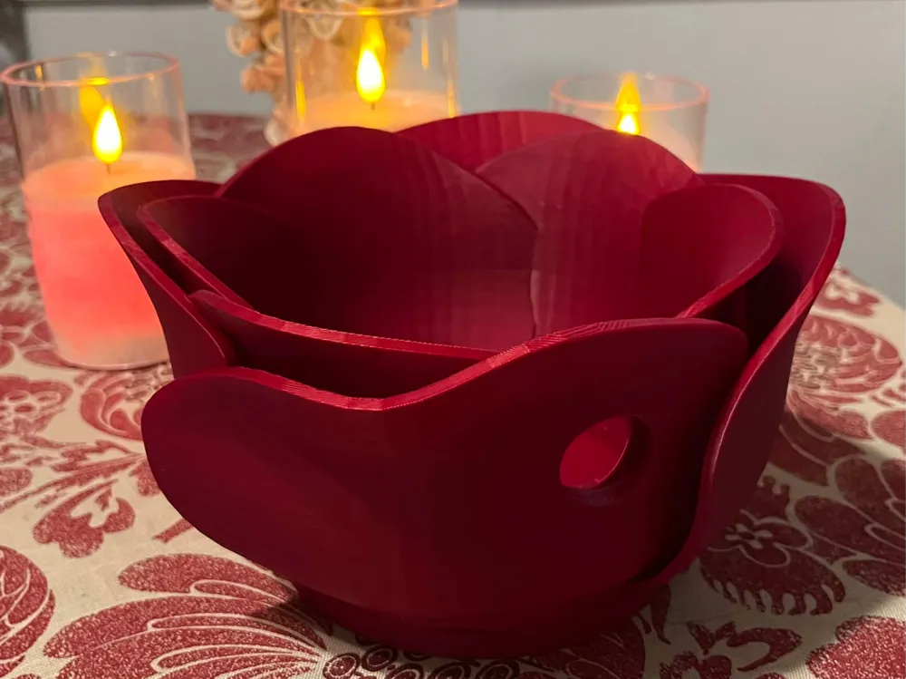 Blooming Rose Yarn Bowl Remixed by SharonP - MakerWorld