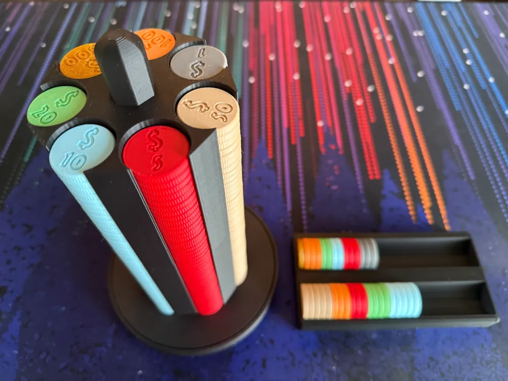 Monopoly Coin Set with Stacking Carousel by Hopper_Dropper - MakerWorld