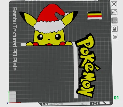 pikachu logo for door by Enova 3D - MakerWorld