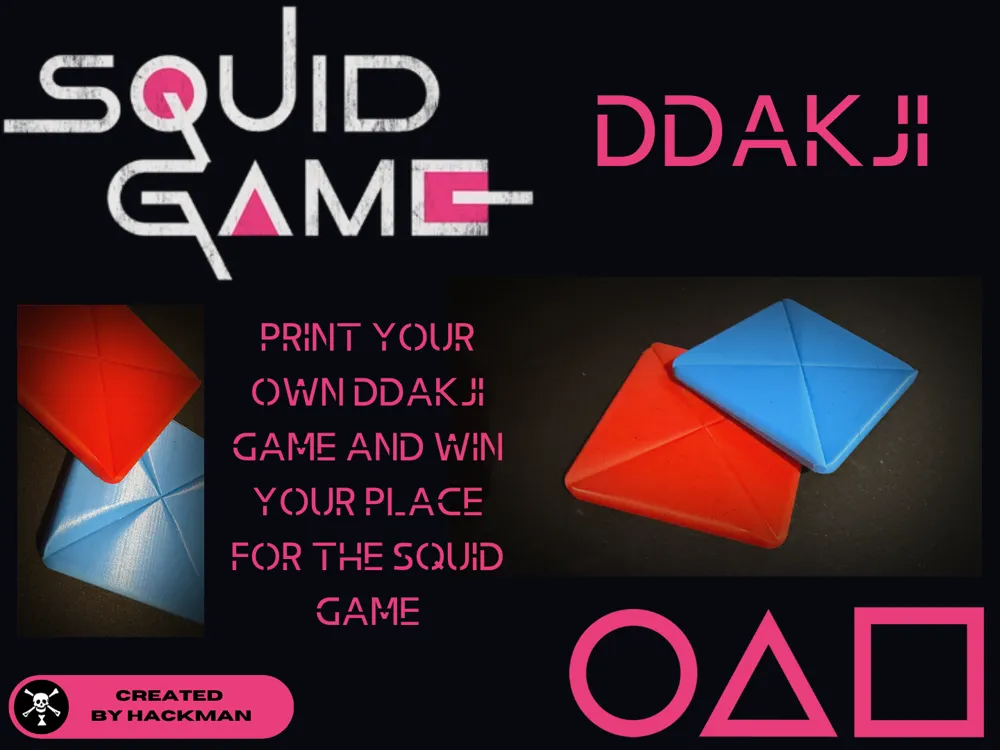 Squid Game Ddakji - Free 3D Print Model - MakerWorld