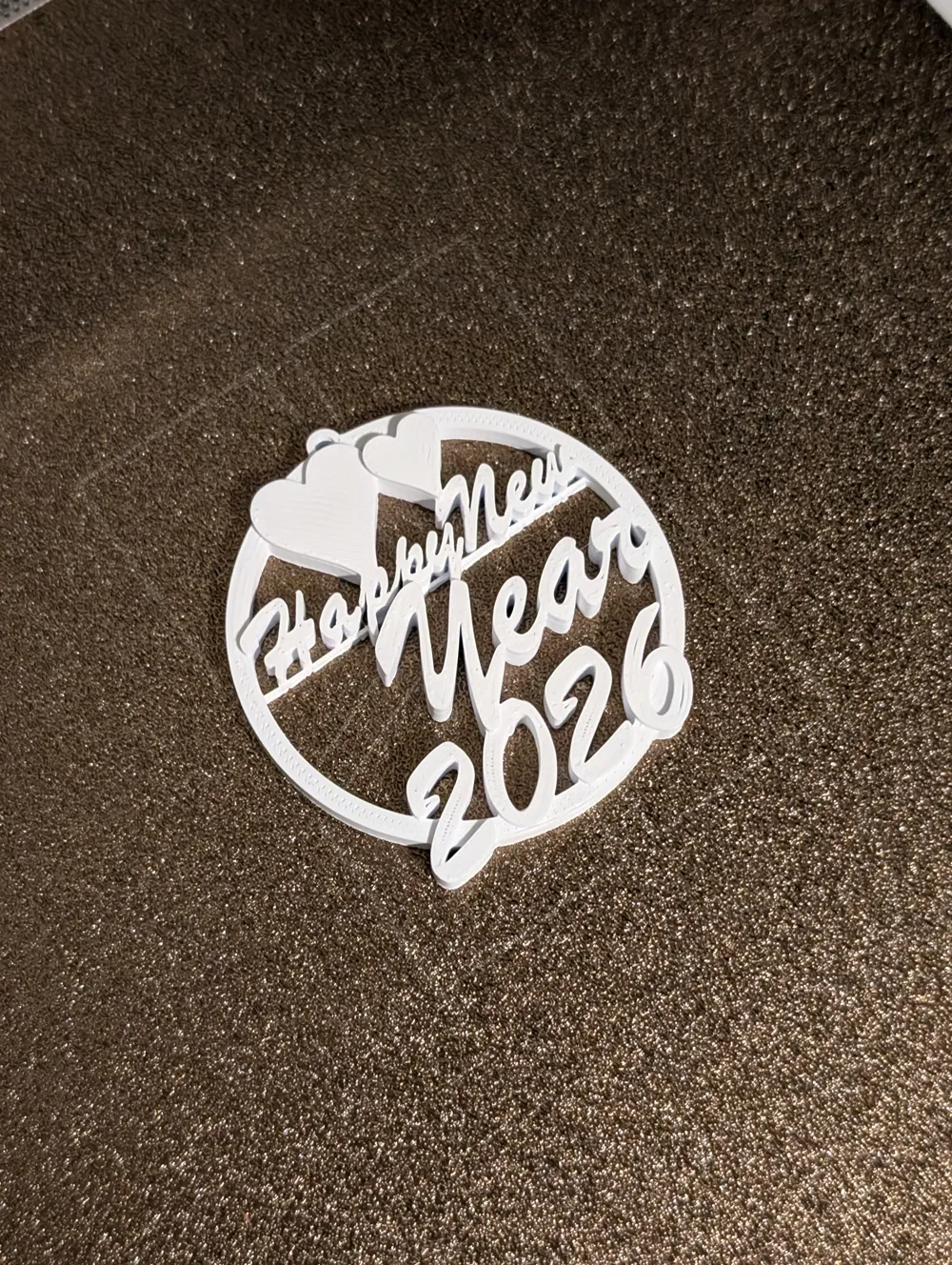 Happy New Year 2026 - Free 3D Print Model - MakerWorld