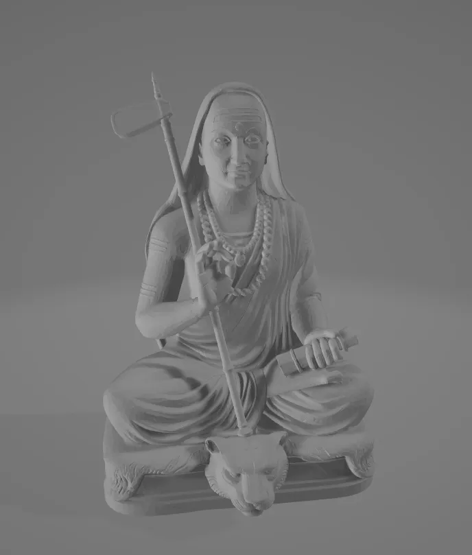 Adi Shankaracharya Sitting Statue - Free 3D Print Model - MakerWorld