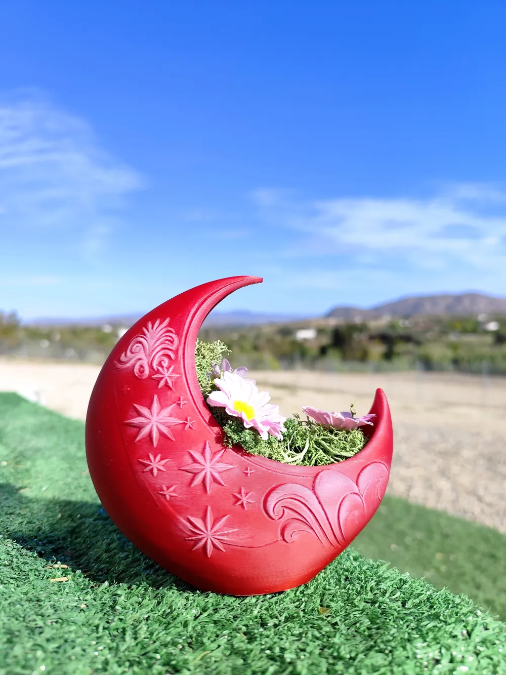 Christmas Moon Planter & Candy Bowl - Free 3D Print Model - MakerWorld