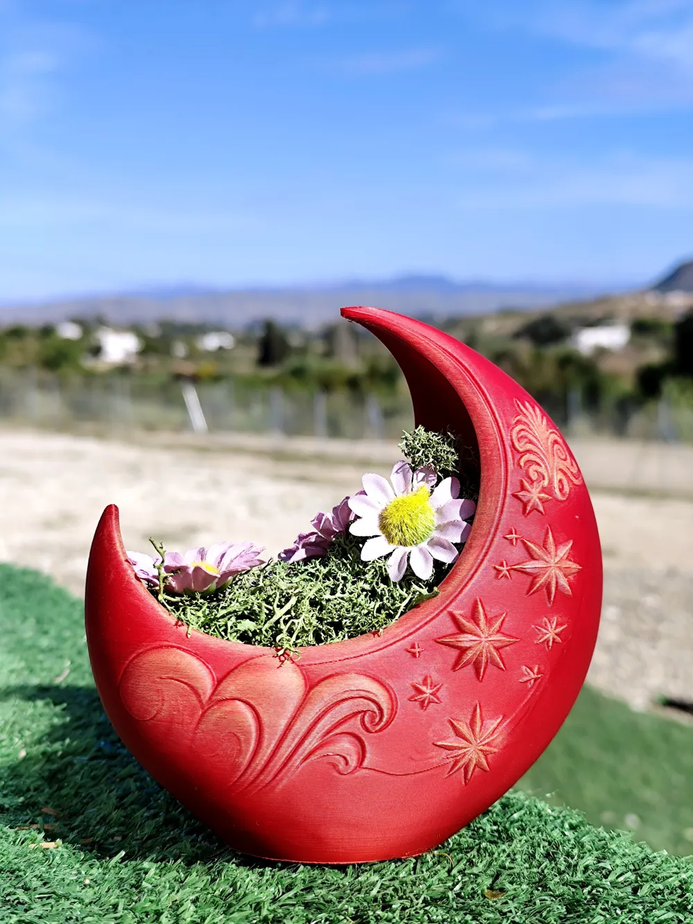 Christmas Moon Planter & Candy Bowl - Free 3D Print Model - MakerWorld