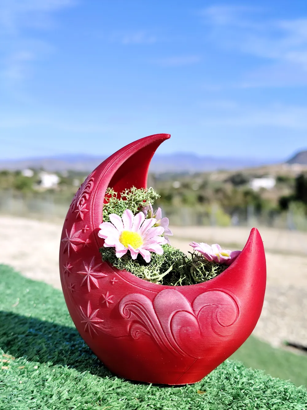 Christmas Moon Planter & Candy Bowl - Free 3D Print Model - MakerWorld