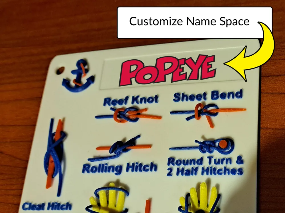 Sea Cadet Knot Reference Card - Free 3D Print Model - MakerWorld