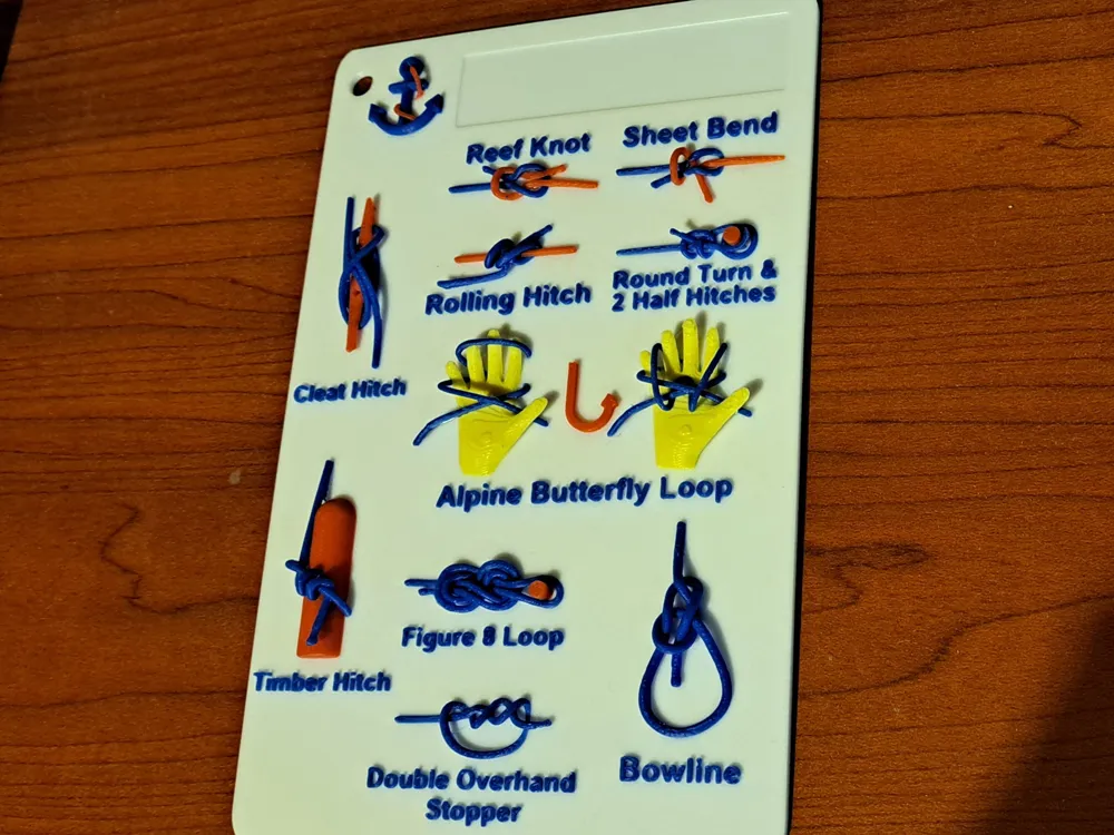 Sea Cadet Knot Reference Card - Free 3D Print Model - MakerWorld