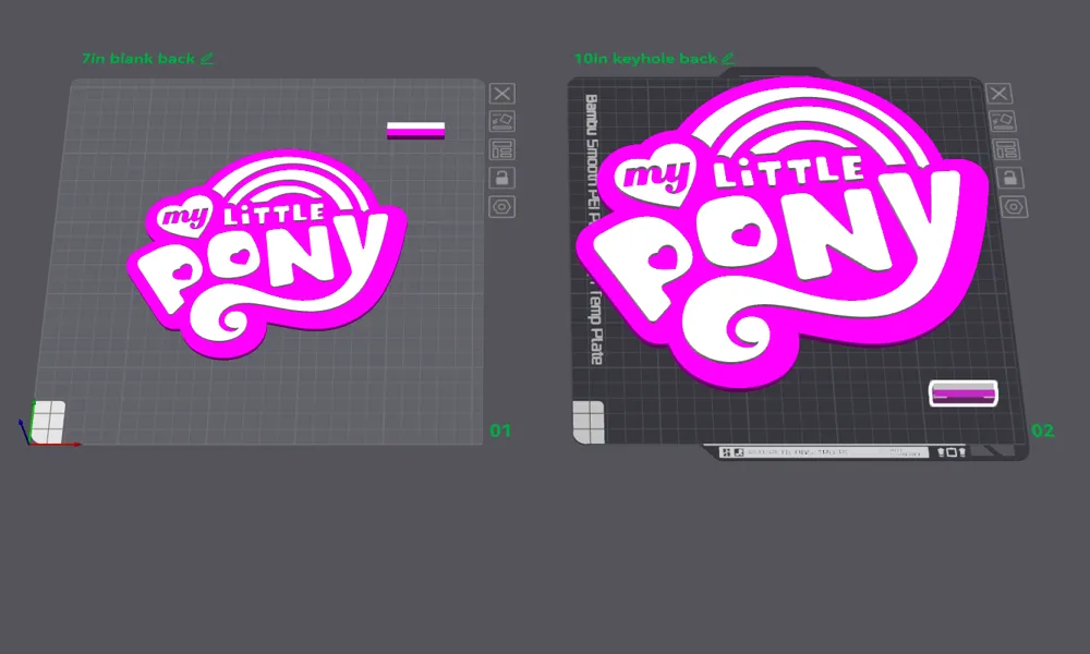 My Little Pony logo sign 2-sizes, AMS capable - Free 3D Print Model ...