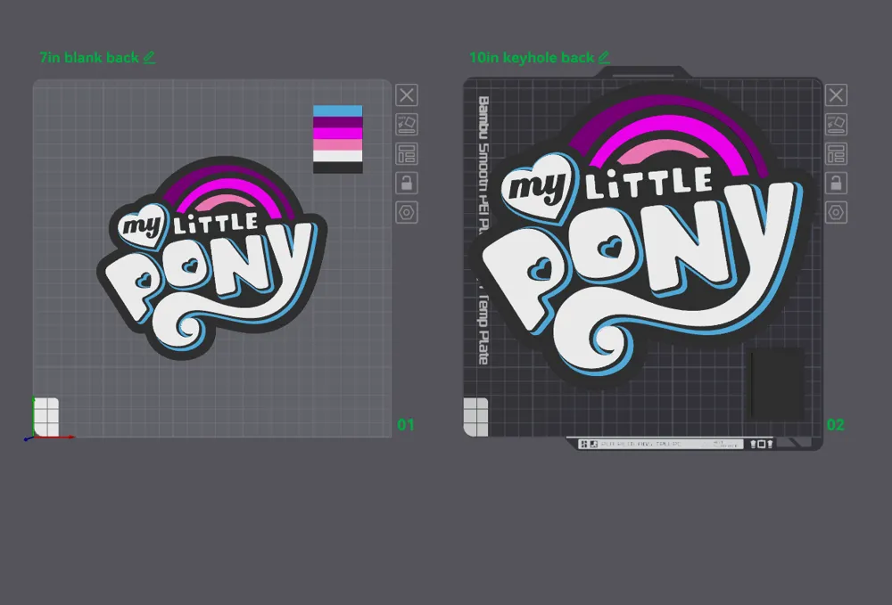 My Little Pony logo sign 2-sizes, AMS capable - Free 3D Print Model ...