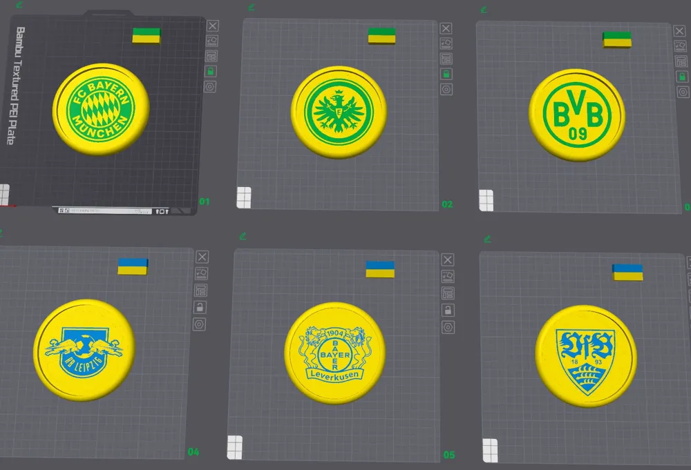 German football clubs coaster collection by Booyashaka - MakerWorld