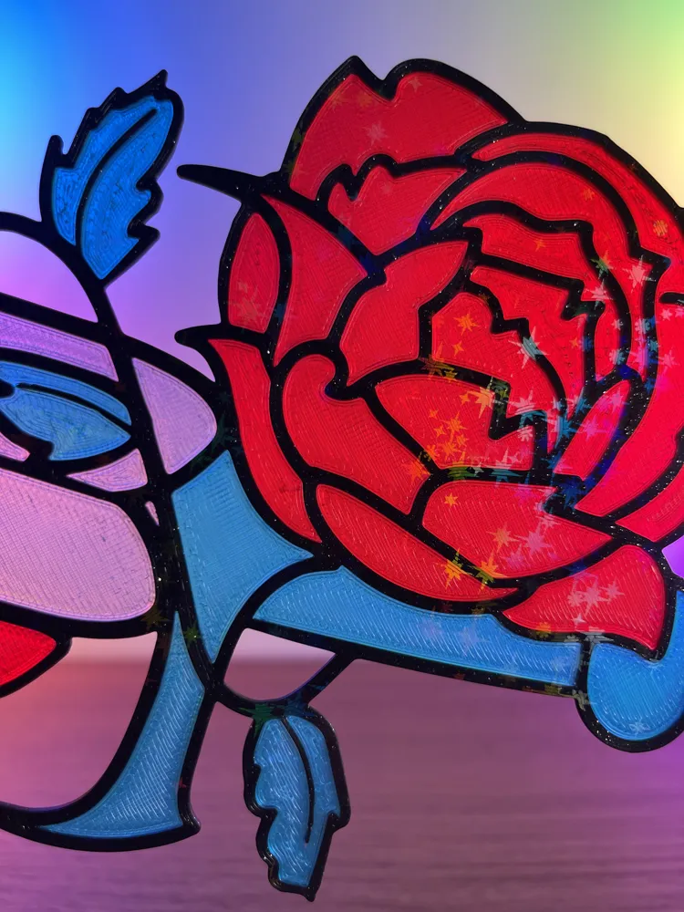 Rose Dagger – Stained Glass Style Sun Catcher - Free 3D Print Model ...