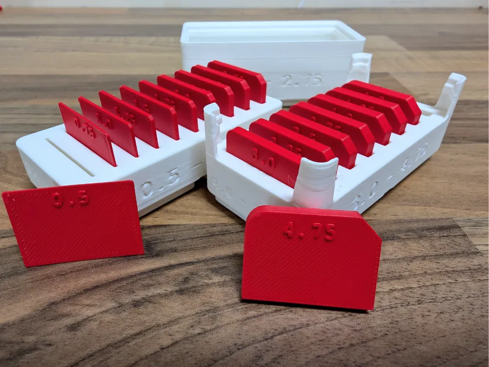 Thickness Guide 0.5 - 4.75 mm Gridfinity - Free 3D Print Model - MakerWorld