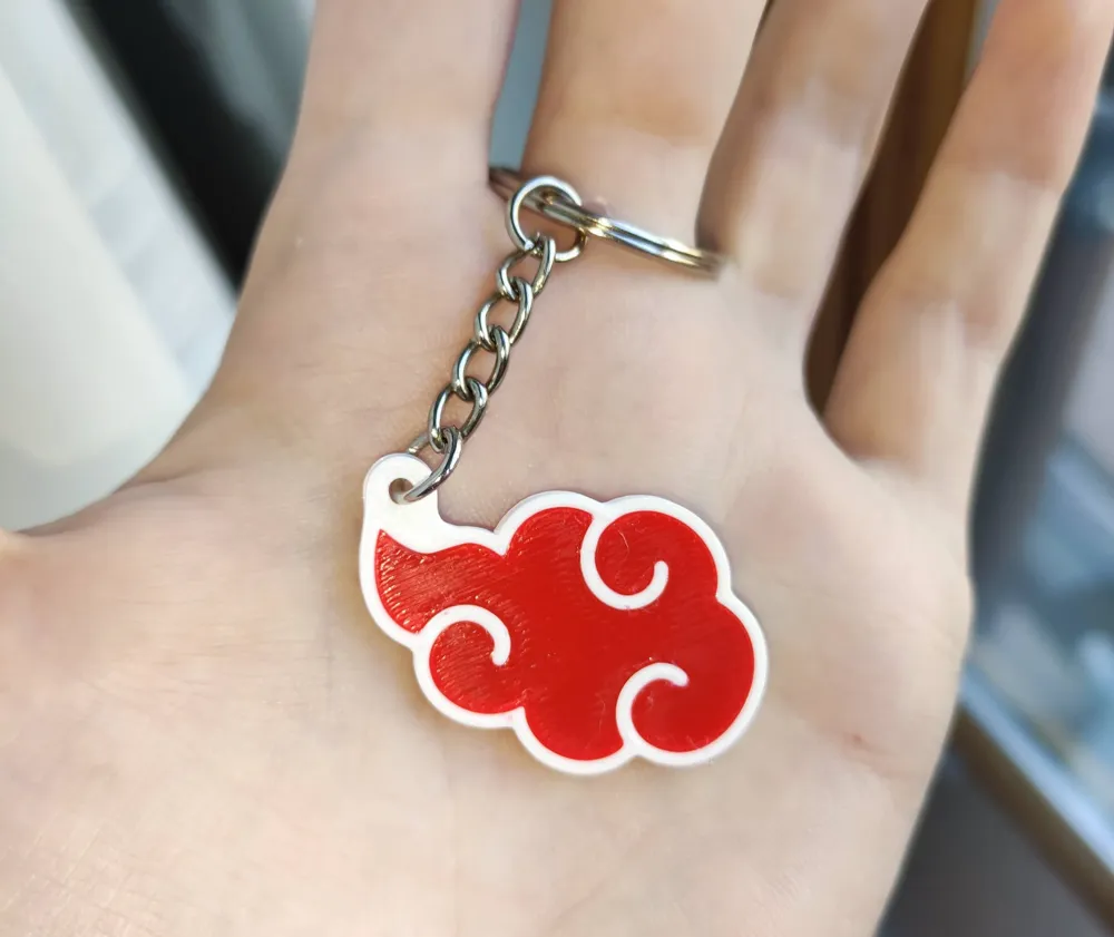 Keychain Akatsuki Naruto red cloud Logo haloween by iparra24 MakerWorld: Download Free 3D Models