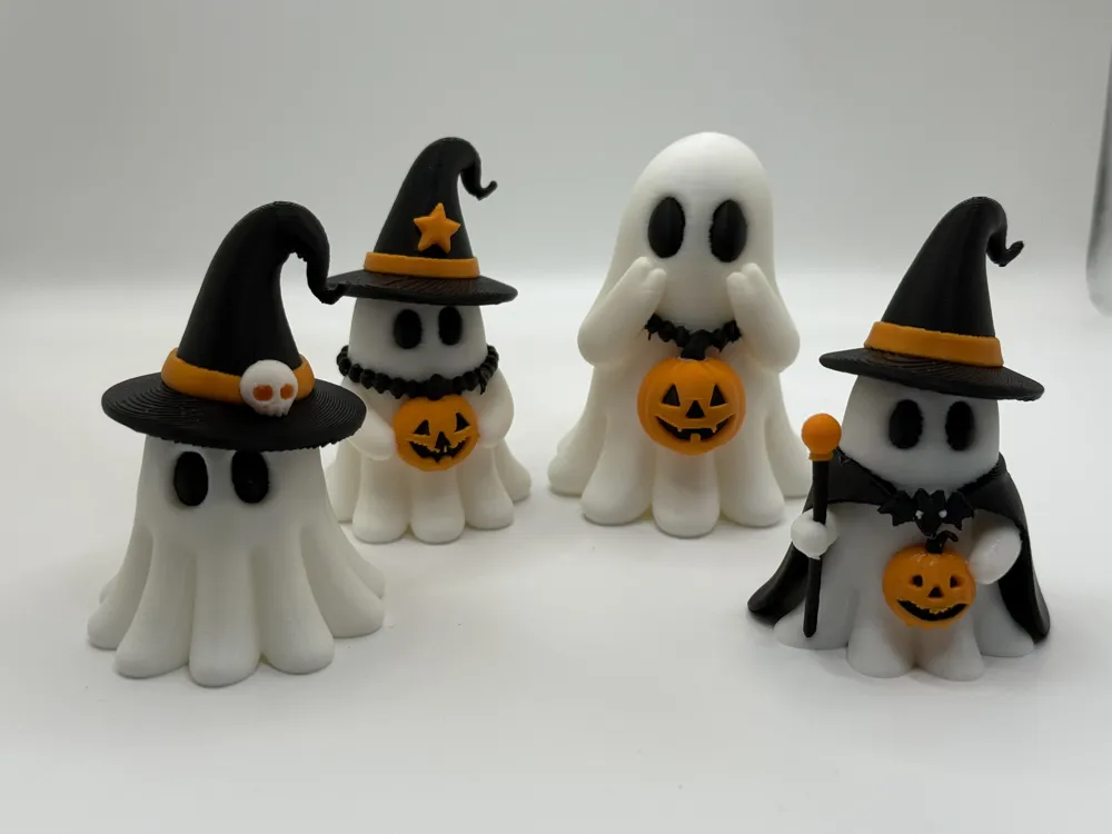 pack of 4 painted ghosts for Halloween by Mysstra hueforge 3Dart ...