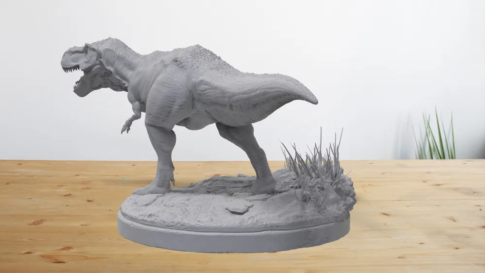 T-Rex (Tyrannosaurus) + base - Free 3D Print Model - MakerWorld