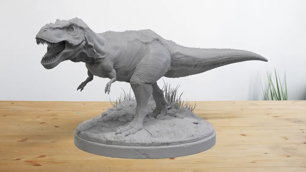 T-Rex (Tyrannosaurus) + base - Free 3D Print Model - MakerWorld