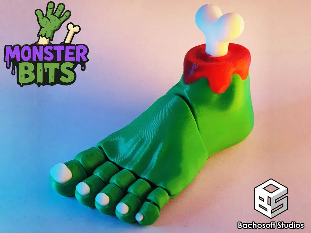 Monster Bits | Articulated Zombie Foot Flexi - Free 3D Print Model ...