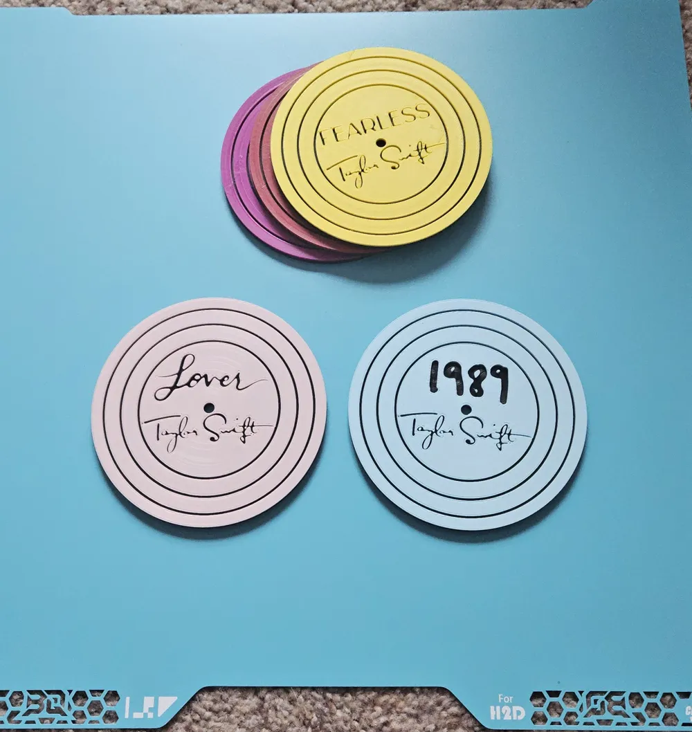 Taylor Swift Albums - Vinyl Record Coasters - Free 3D Print Model ...