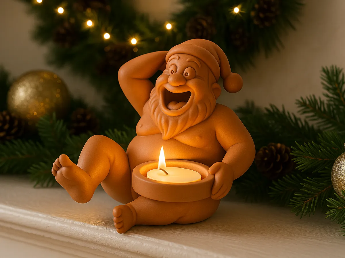 Funny Santa Tea Light Holder - Jolly Christmas - Free 3D Print Model ...