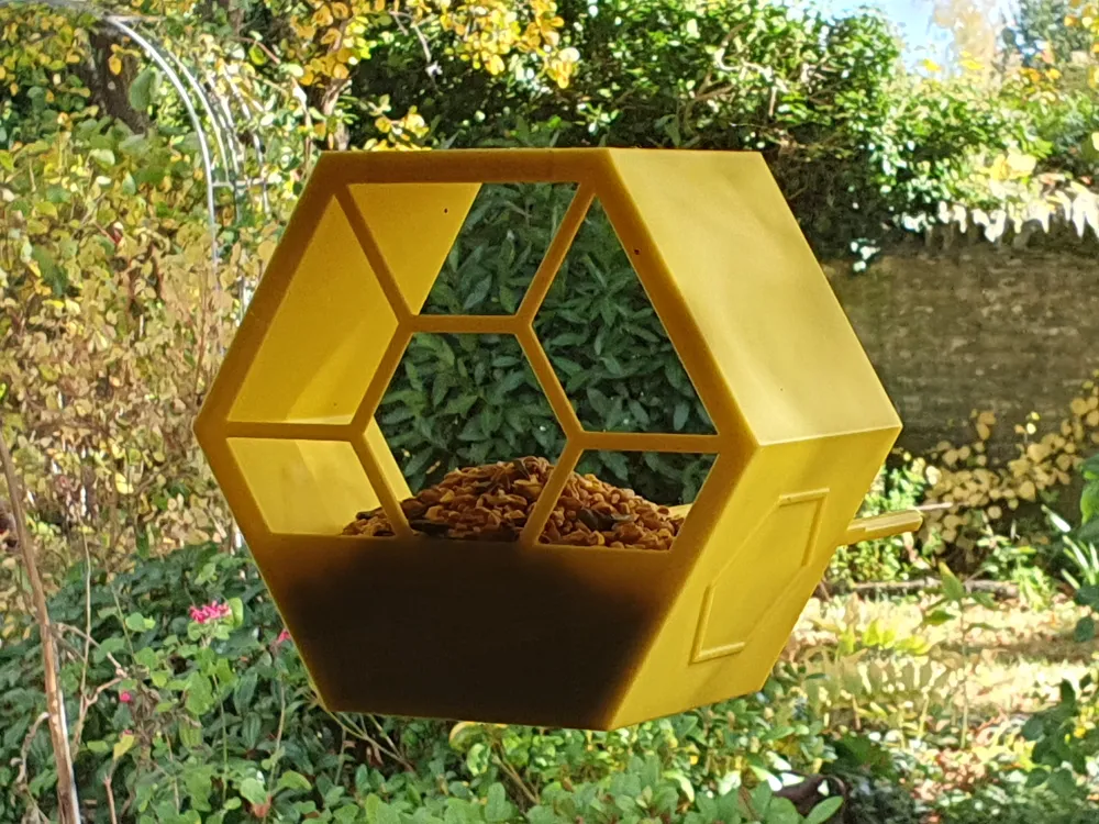 Window Bird Feeder - Hexagon - Free 3D Print Model - MakerWorld
