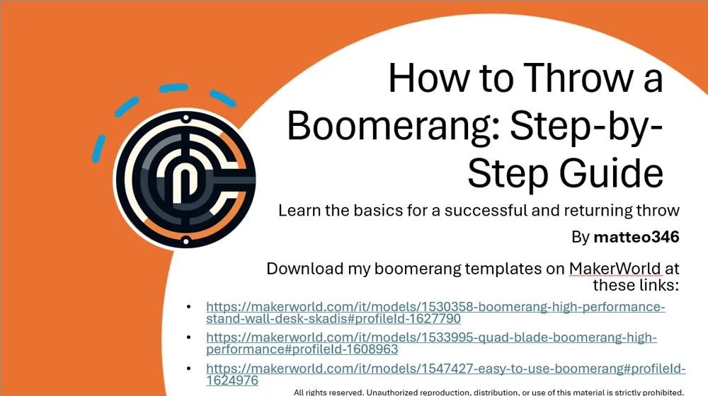 BOOMERANG HIGH-PERFORMANCE by matteo346 MakerWorld: Download Free 3D Models