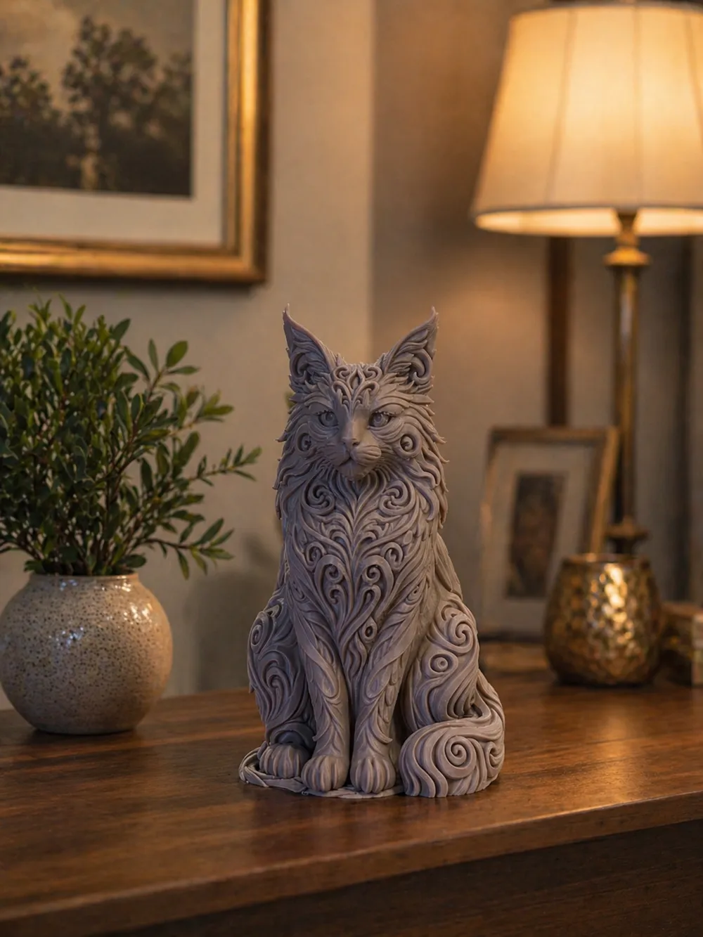 Maine coon cat decoration - Free 3D Print Model - MakerWorld