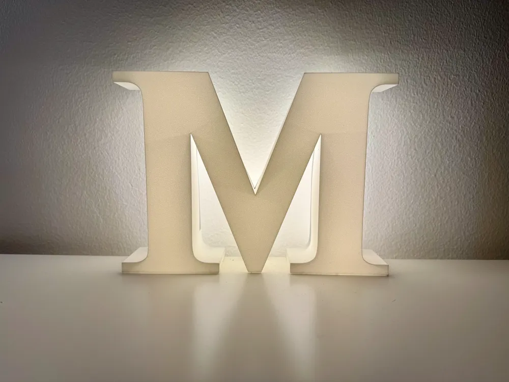 Decorative letters A-Z (Serif), LED light - Free 3D Print Model ...