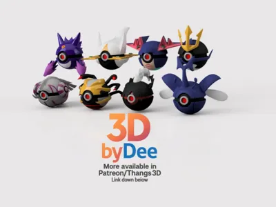 Marshadow Poke Ball - Free 3D Print Model - MakerWorld