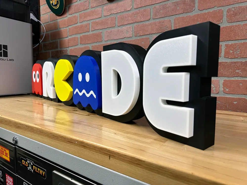 Pac-Man Arcade Light-Up Marquee - Free 3D Print Model - MakerWorld