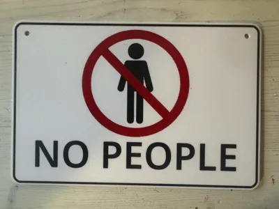 No People sign - perfect for the introvert(?) by 3DRay - MakerWorld