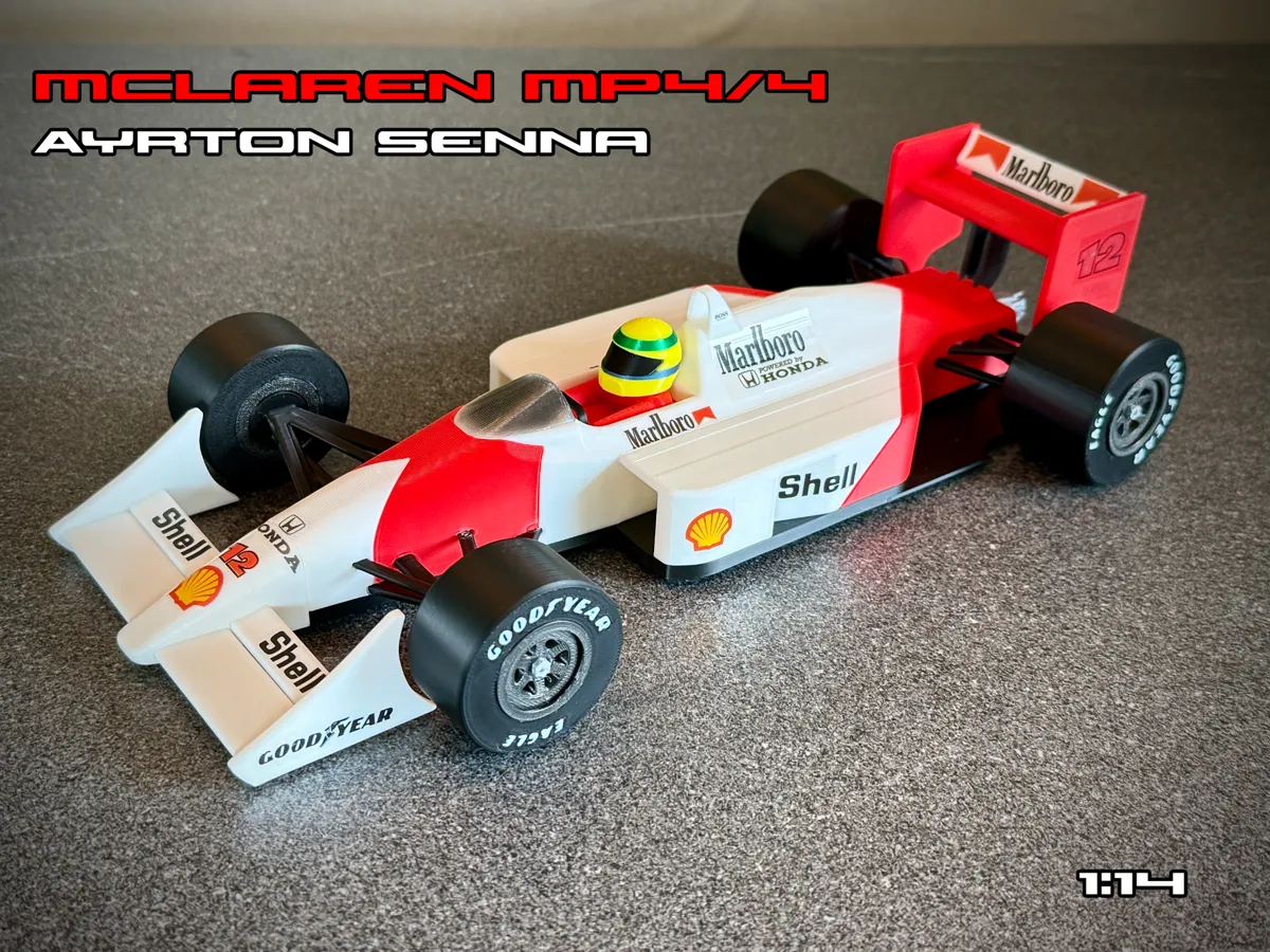 F1 McLaren MP4/4 1988 Ayrton Senna - Free 3D Print Model - MakerWorld