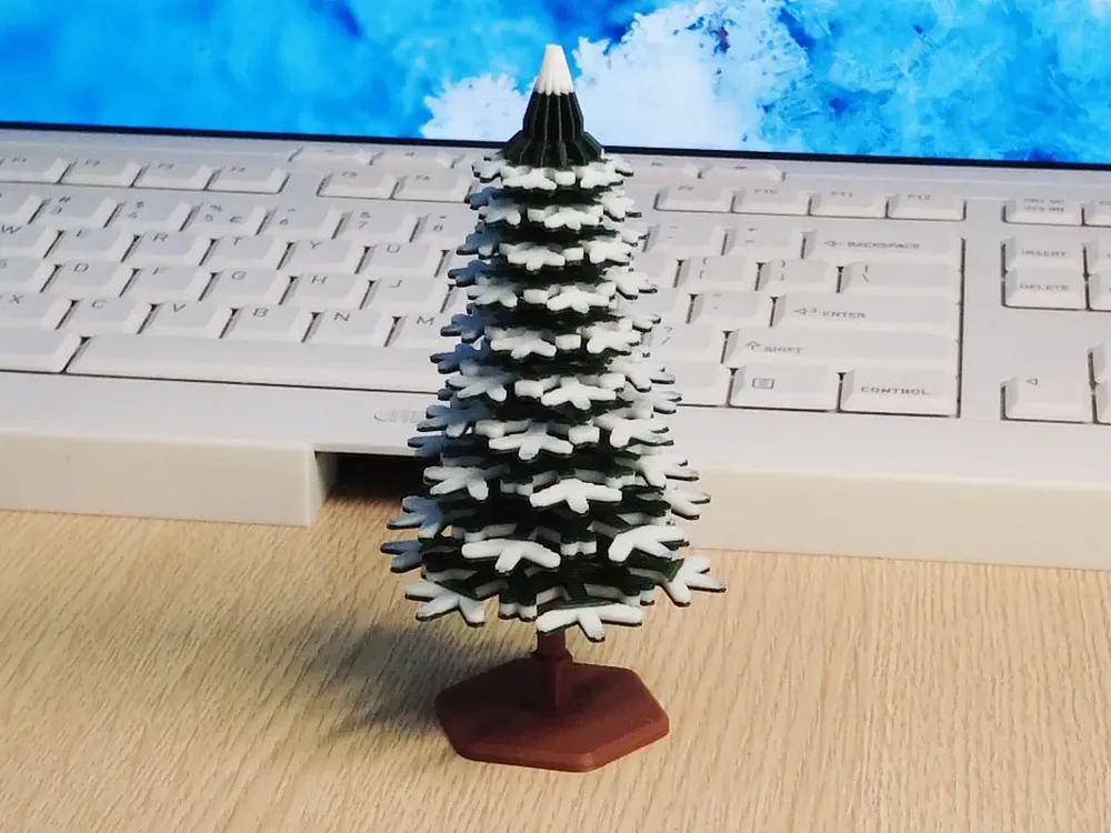 Assembled Snow-capped Christmas Tree by 灰鸟岩 MakerWorld: Download Free ...