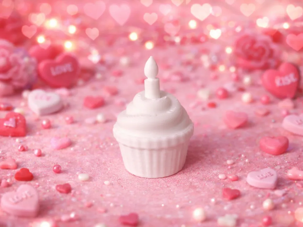 Birthday Cupcake / Valentine - Free 3D Print Model - MakerWorld