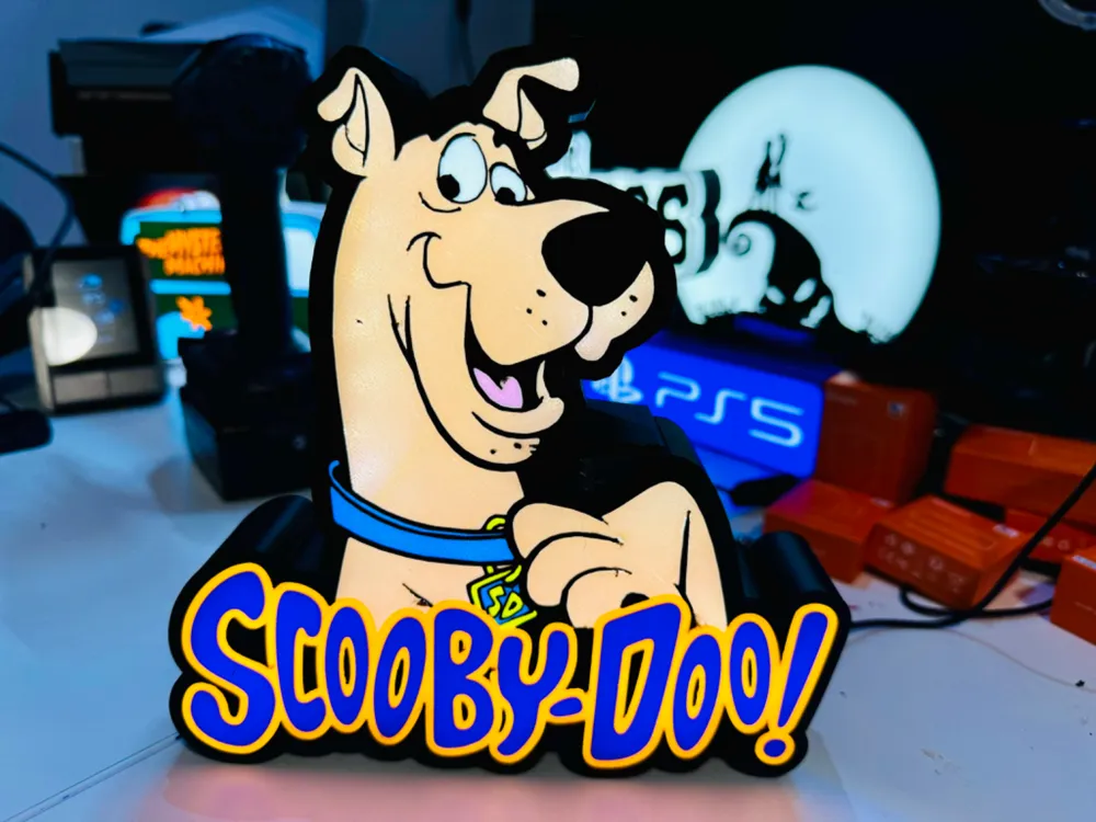 Scooby Doo & Logo - Light Up Sign by vidguideMakerWorld: Download Free ...