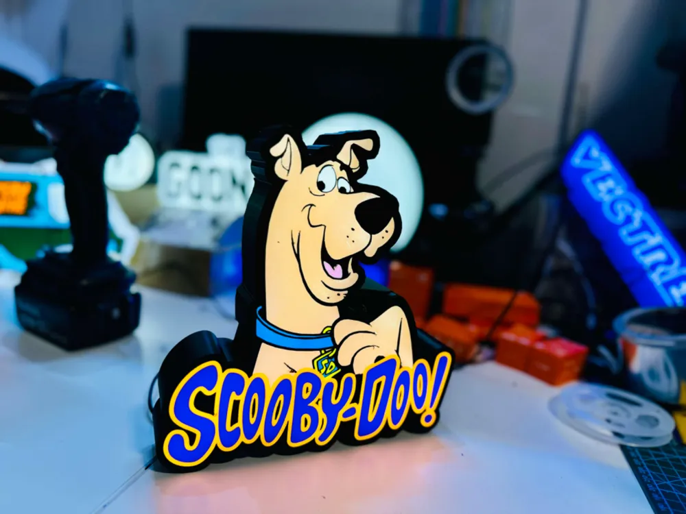 Scooby Doo & Logo - Light Up Sign by vidguideMakerWorld: Download Free ...