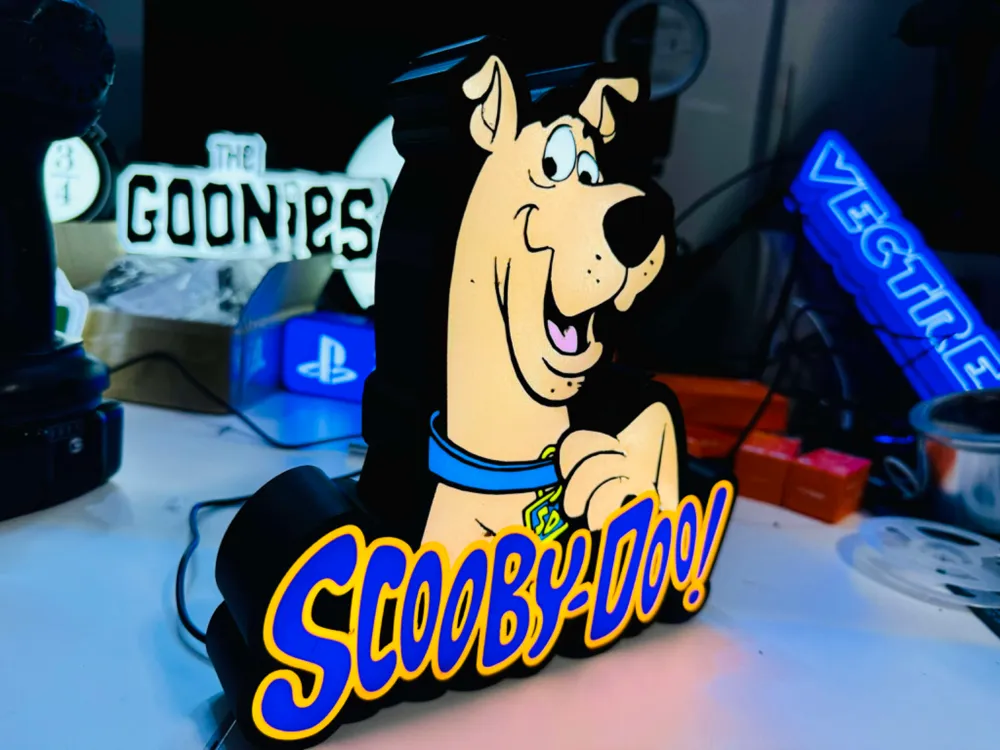 Scooby Doo & Logo - Light Up Sign by vidguideMakerWorld: Download Free ...