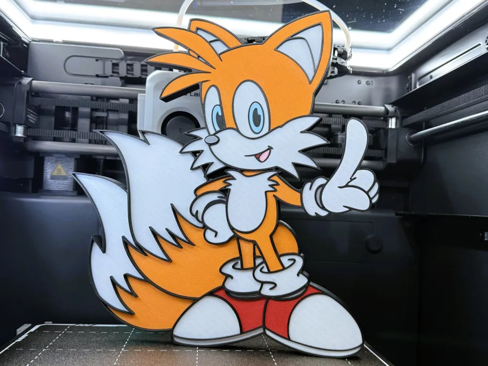 Tails Wall Decor (NO AMS - Multipart) by ItsBryy3D MakerWorld: Download ...