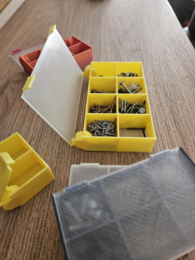 Parametric hinged compartment box (print-in-place) - Free 3D Print ...